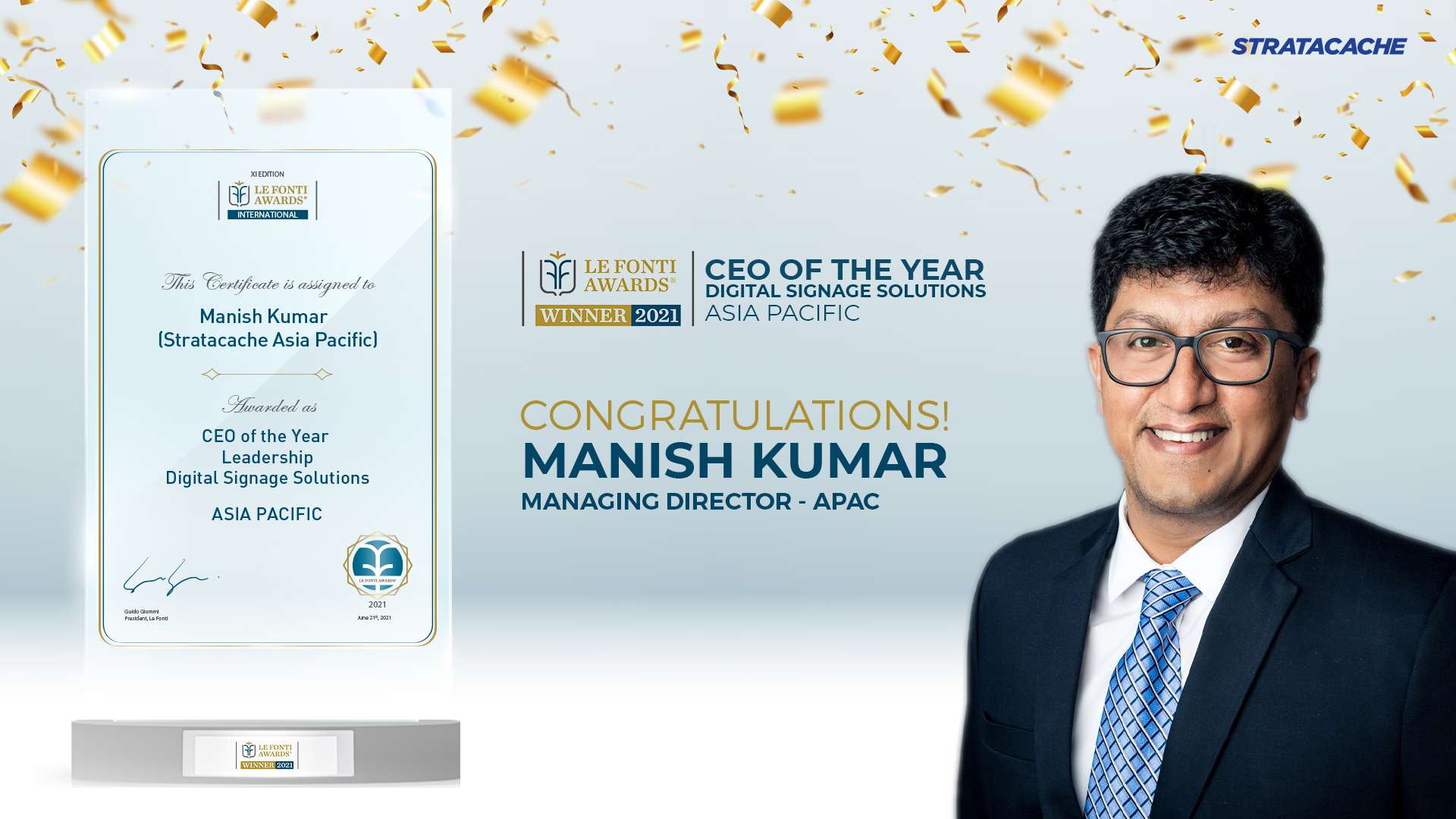 STRATACACHE Asia-Pacific Managing Director Manish Kumar Awarded CEO of ...